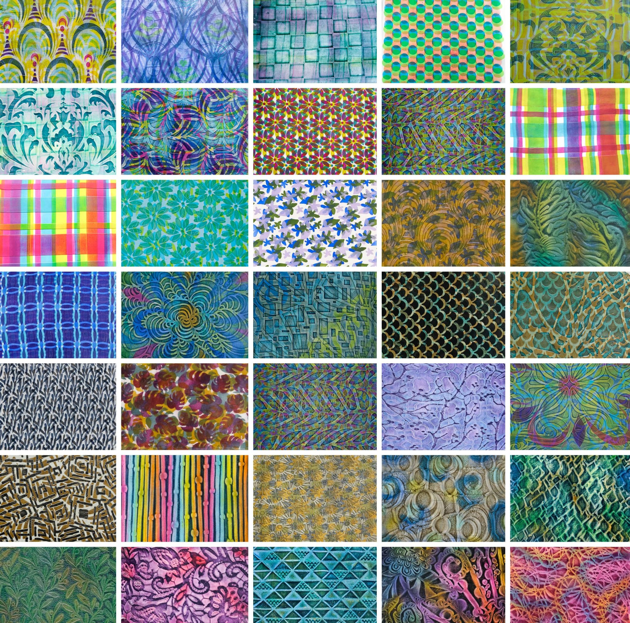 Surface Patterns in Polymer Clay - The Blue Bottle Tree