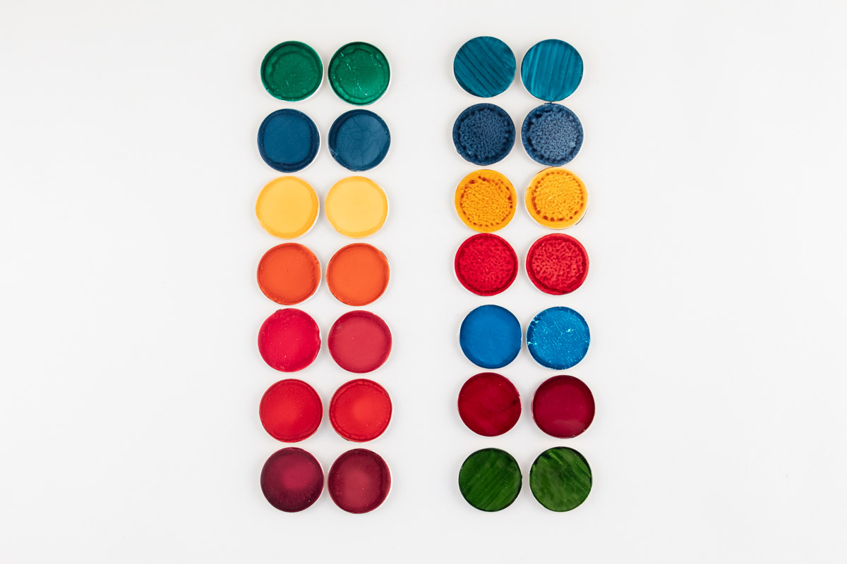 Fading of Alcohol Inks on Baked Polymer Clay - The Blue Bottle Tree